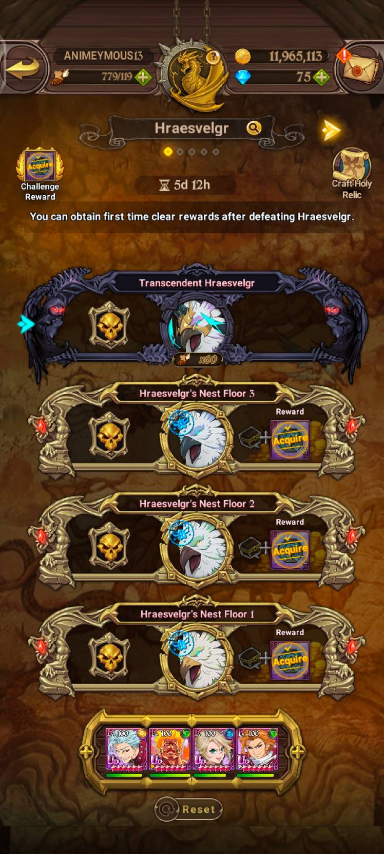 My own strategy with proof for [Hraesvelgr] clearing the Floor 3 - The Seven Deadly Sins: Grand ...