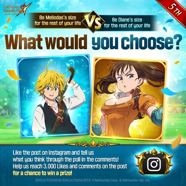 [Evento] Qual Você Escolheria? (Recompensas Enviadas) - The Seven Deadly Sins: Grand Cross