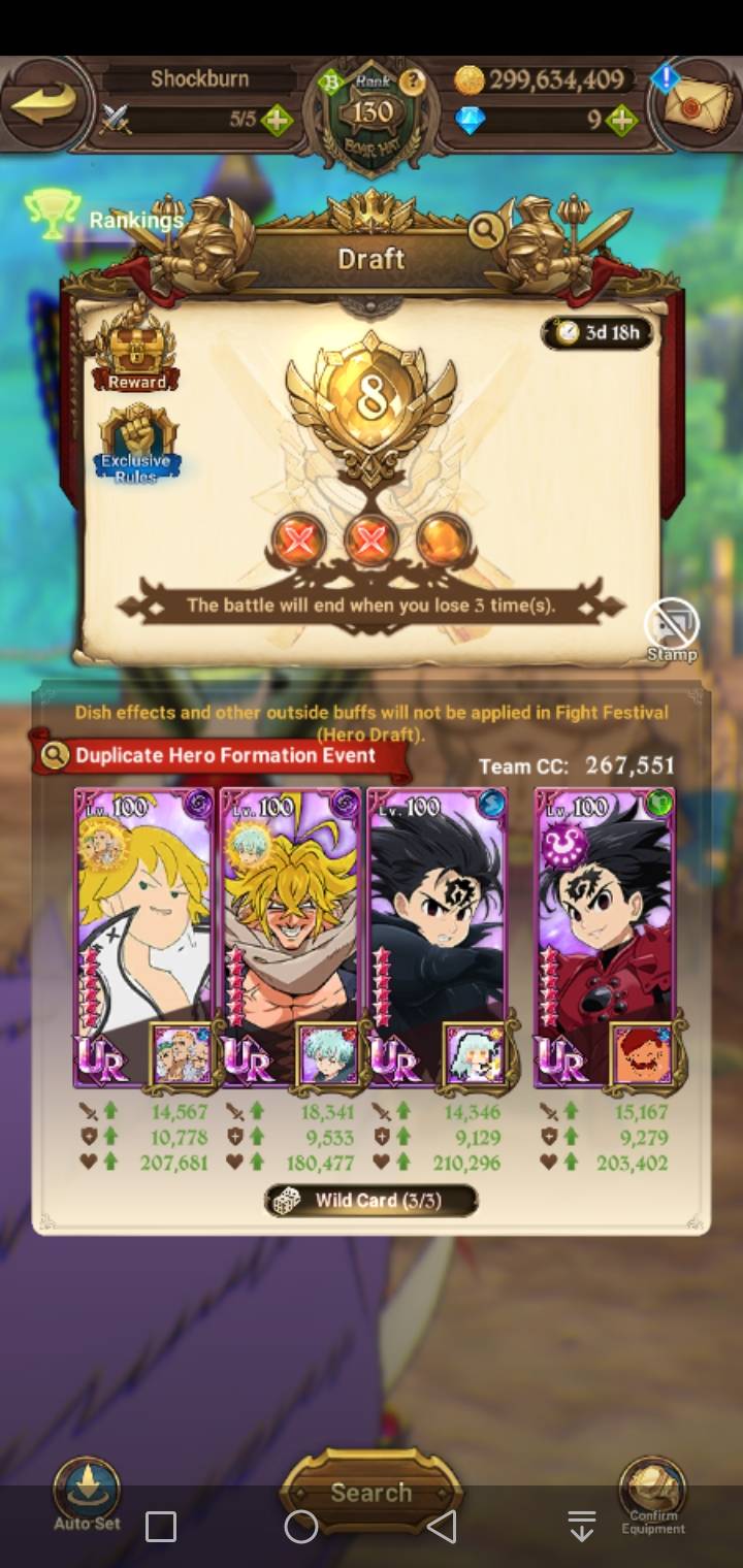 Hero Draft PVP duplicate heroes - The Seven Deadly Sins: Grand Cross
