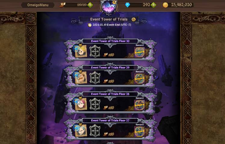 Proof of Clearance - Tower of Trials! Collaboration unit used: Jue ...