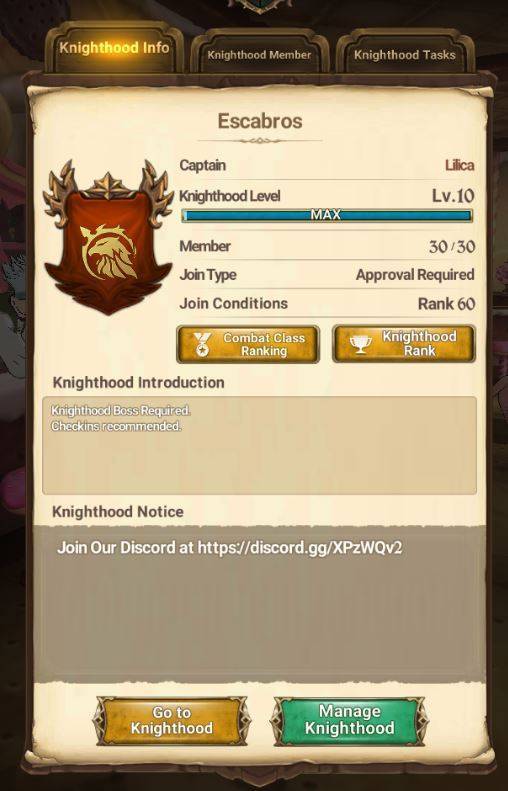 LVL 10 - 0%1% Knighthood recruiting Global - The Seven Deadly Sins ...