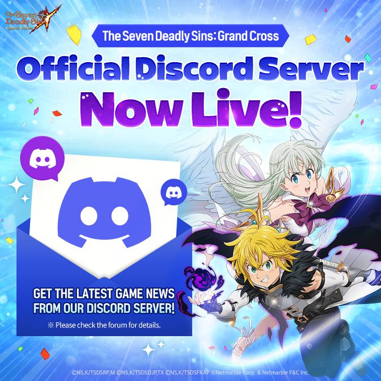 [Notice] Official Discord Server Open - The Seven Deadly Sins: Grand Cross