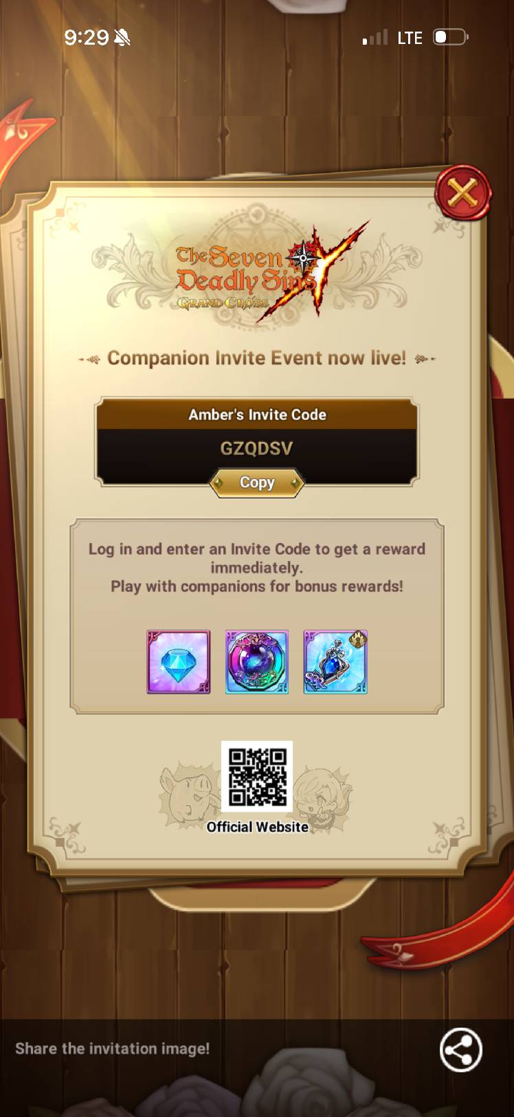 Add me & use my code!!!😊 - The Seven Deadly Sins: Grand Cross