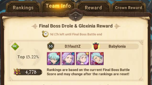 Decent Score. - The Seven Deadly Sins: Grand Cross
