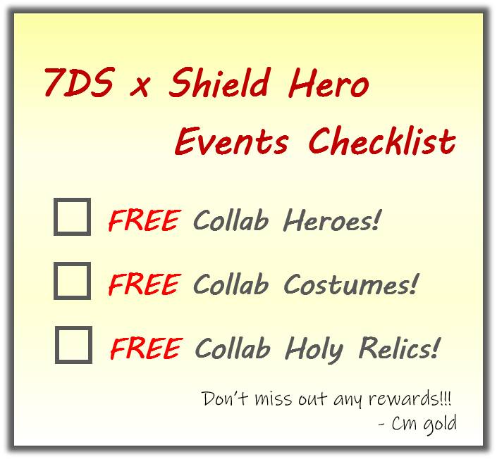 [Reward Checklist] 7DS x Shield Hero Collab Encore - The Seven Deadly ...