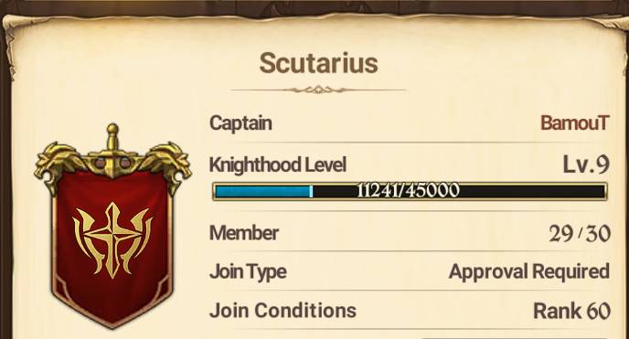(Global top 1%) Scutarius recruting. - The Seven Deadly Sins: Grand Cross