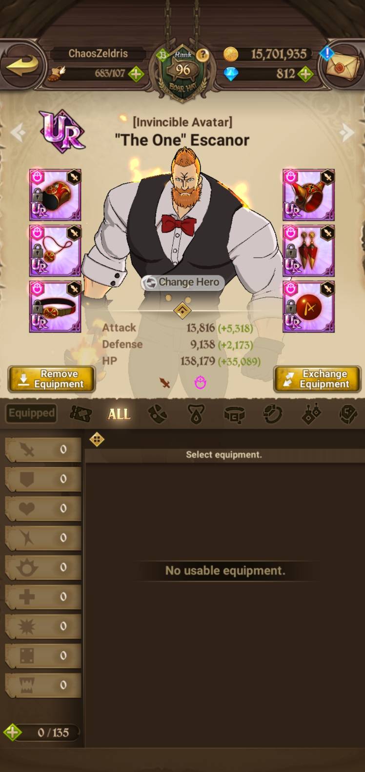 My escanor and his equipments - The Seven Deadly Sins: Grand Cross