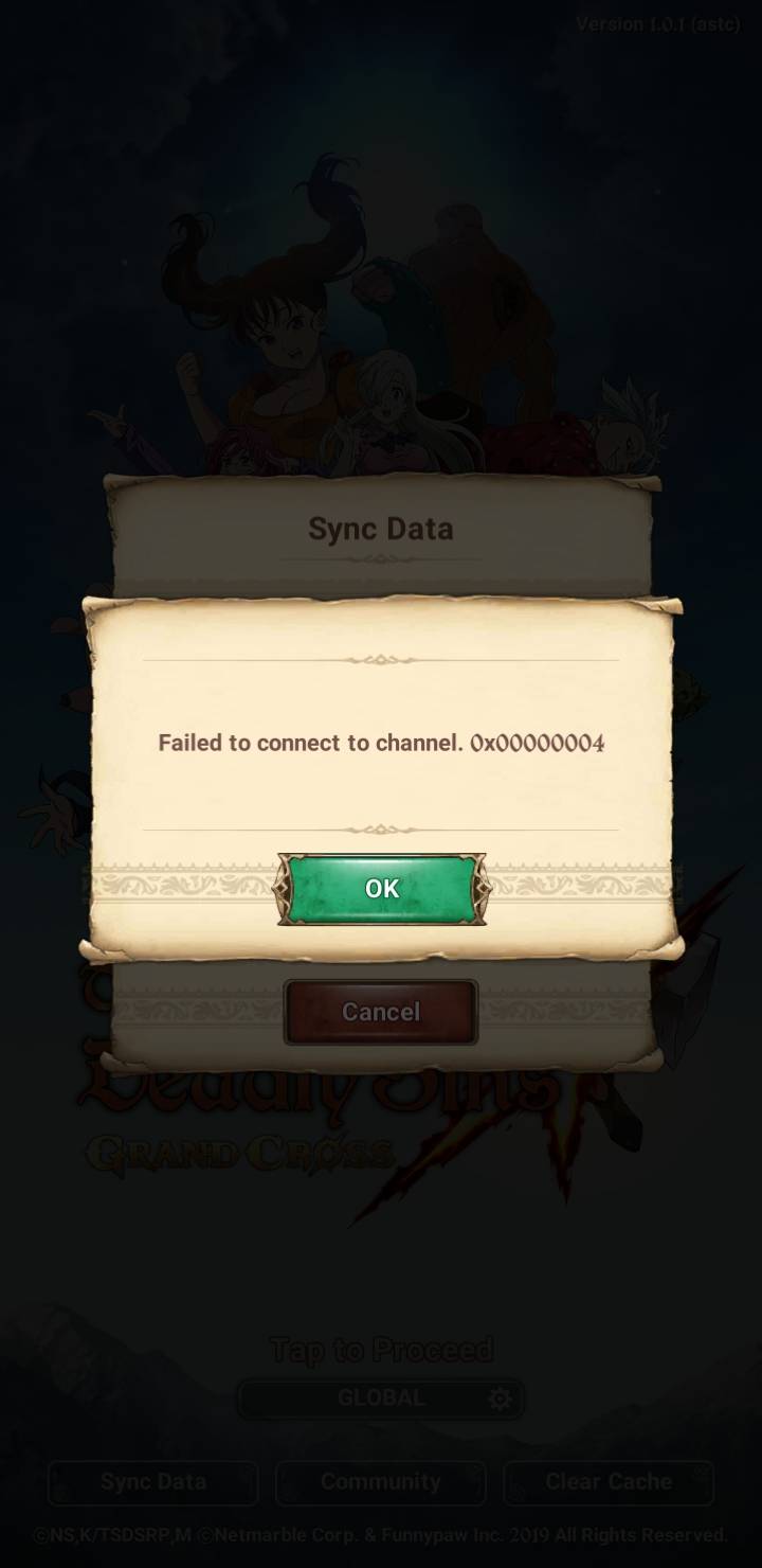 Cant sync with my Google play account - The Seven Deadly Sins: Grand Cross