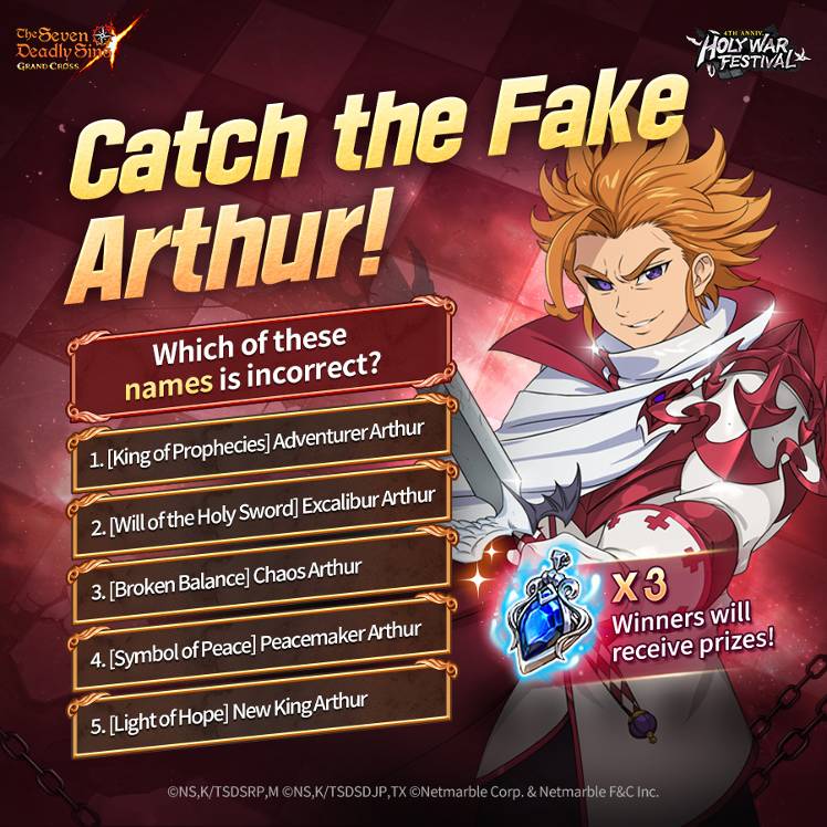 [Event] Catch the Fake Arthur! (Rewarded) - The Seven Deadly Sins ...