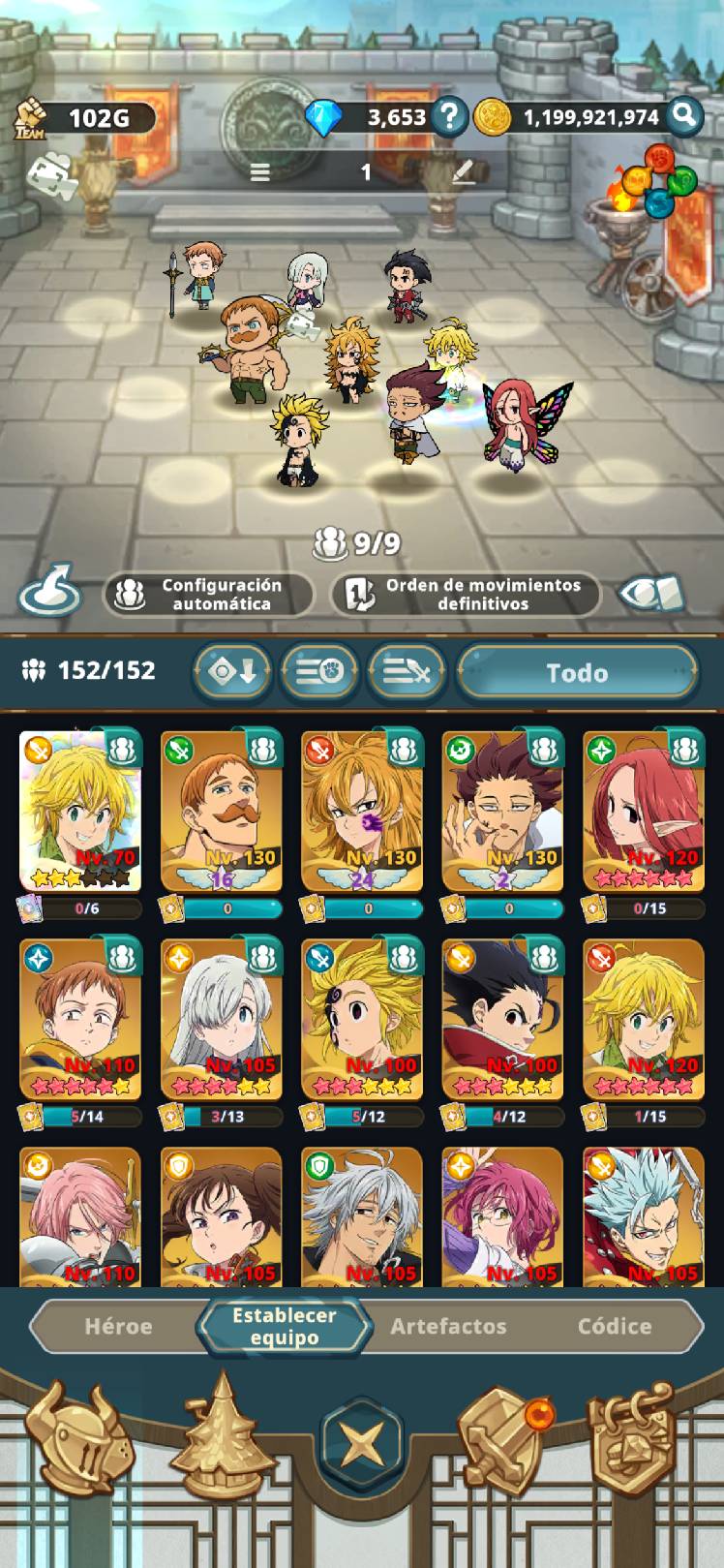 My team - The Seven Deadly Sins: IDLE Adventure