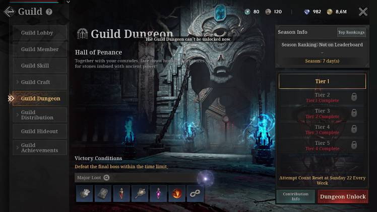 Guild dungeon won't start! - RAVEN2