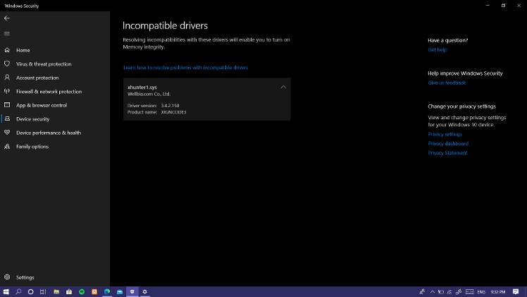 XIGNCODE3 driver incompatible with Windows Defender Memory Integrity feature - Seven Knights 2 ...