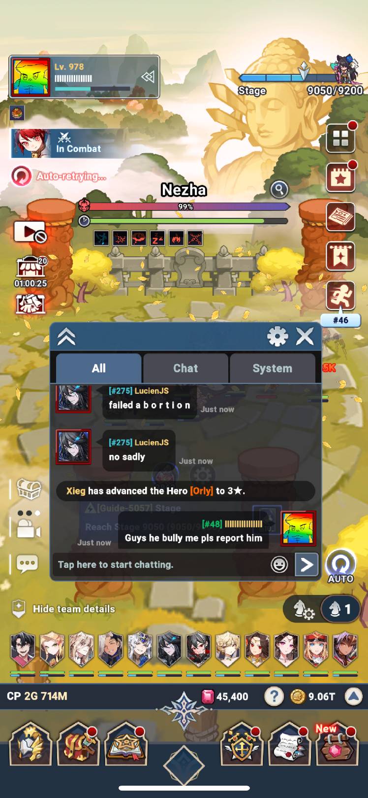 In game BULLYING - Seven Knights Idle Adventure