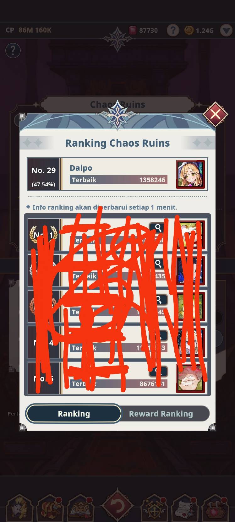 [Catch the Lucky Number!] Chaos Ruins Score is 1358246! - Seven Knights ...