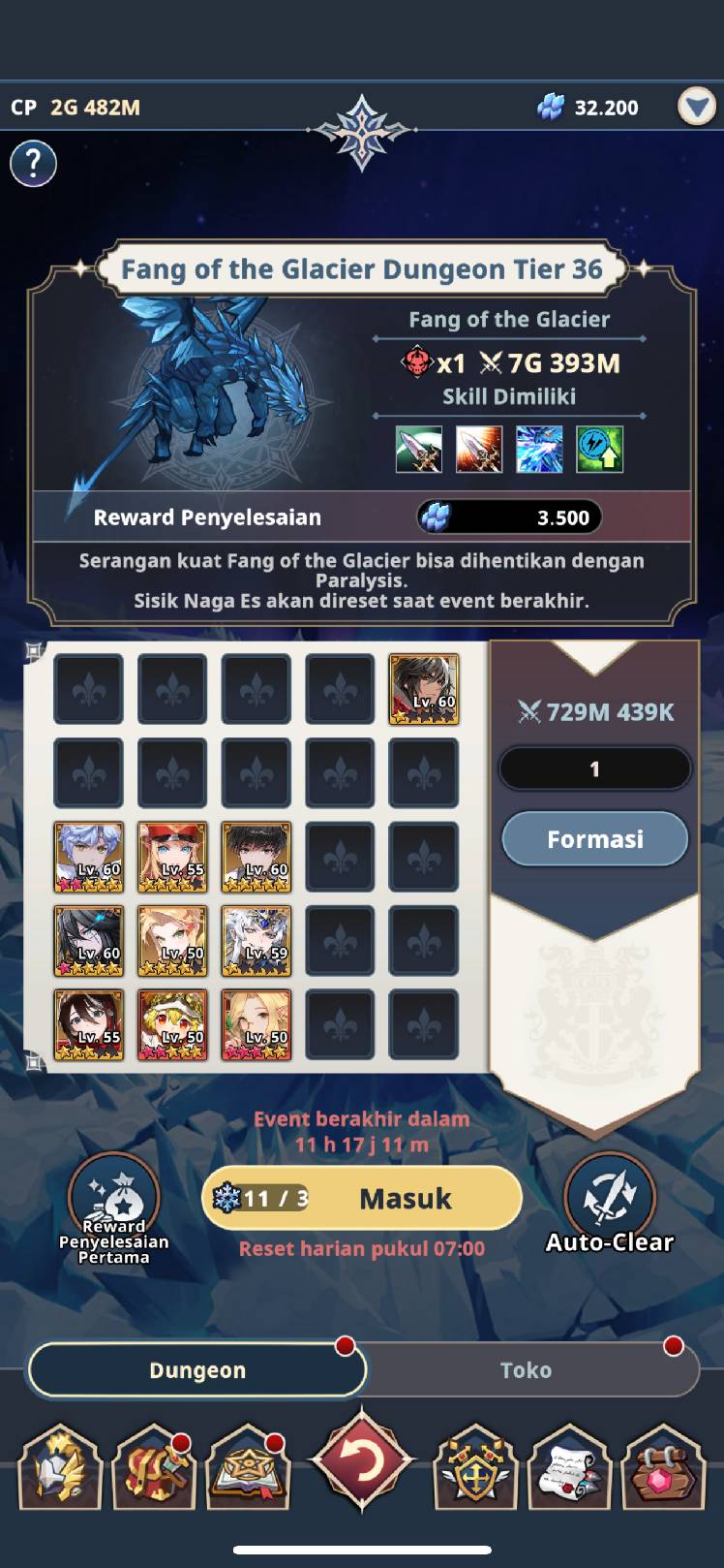 Fang of the Glacier Dungeon - Seven Knights Idle Adventure