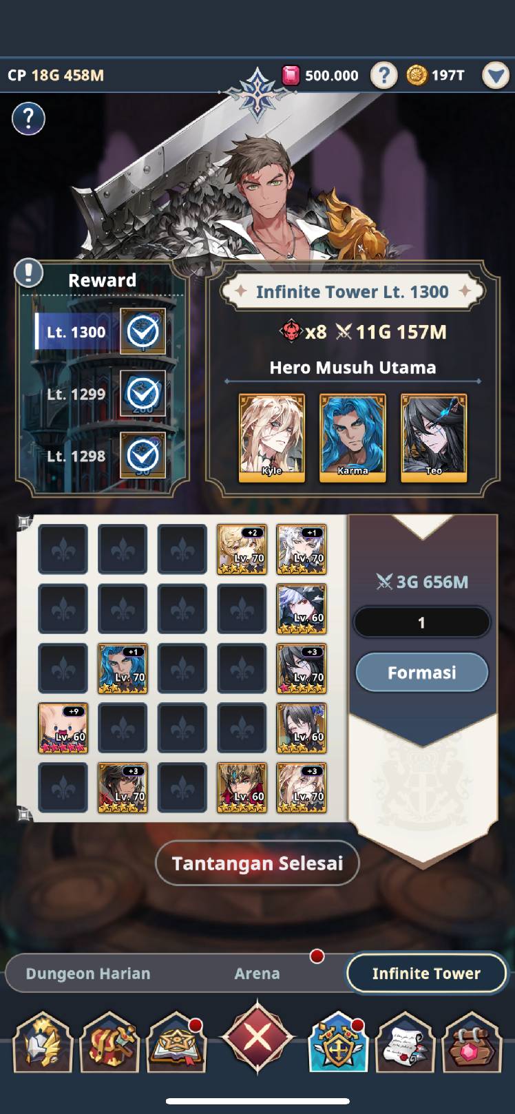 Infinity tower 1300 - Seven Knights Idle Adventure