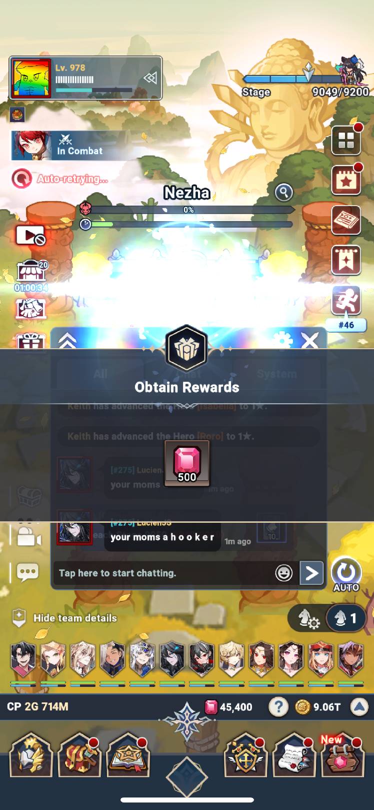 In game BULLYING - Seven Knights Idle Adventure