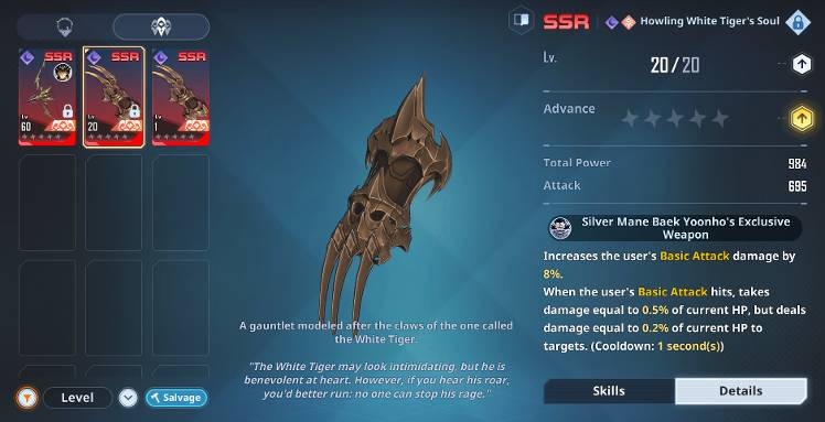 Upgrade Howling White Tiger's Soul - Silver Mane Baek Yoonho's ...