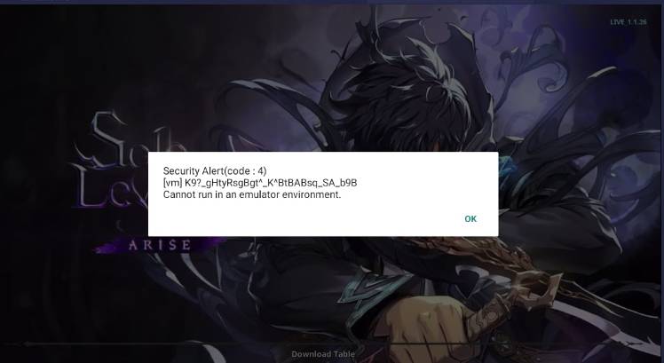 Bluestacks Error - Solo Leveling:ARISE