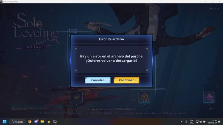 patch error - Solo Leveling:ARISE