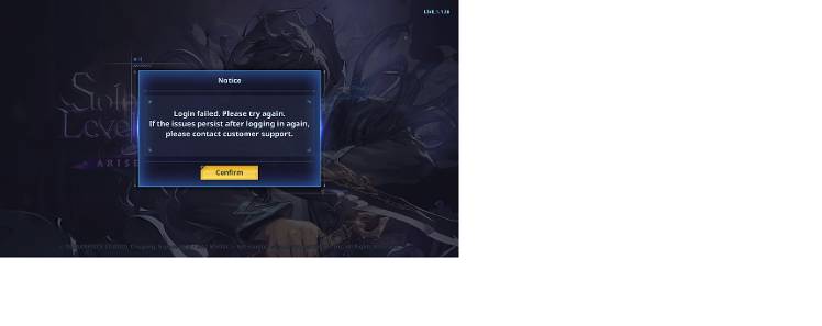 PC version - Login Failed / Network Issue - Solo Leveling:ARISE