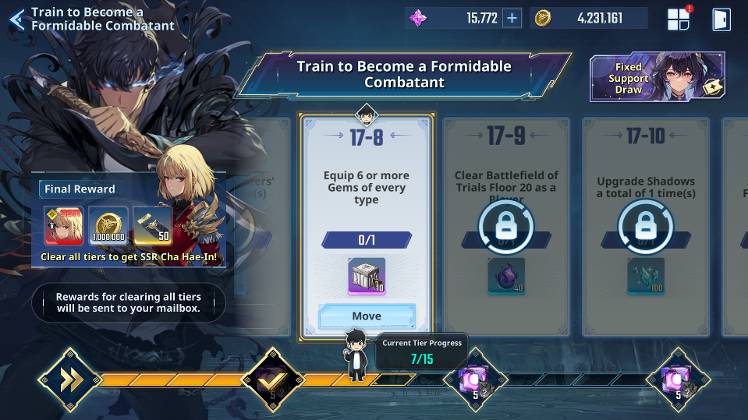 Growth mission 17-8 bug - Solo Leveling:ARISE