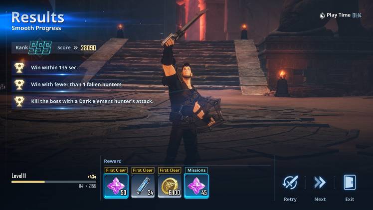 Restarting a stage exactly when stage cleared message appears on screen ...