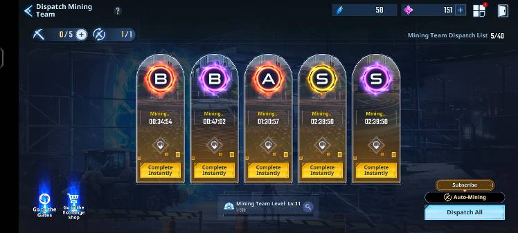 5 Mining Slot unlocked - Solo Leveling:ARISE