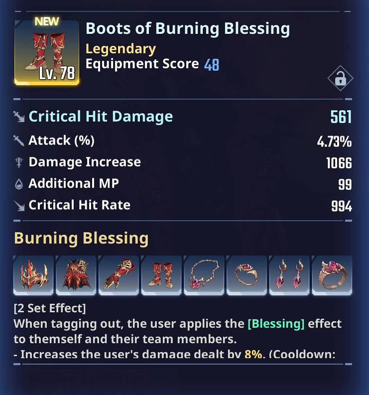 Finally a good stat one .. wish if it was for the burning curse set ...