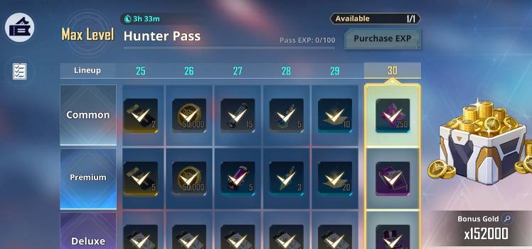 Hunter Pass - x Bonus Gold is low. - Solo Leveling:ARISE