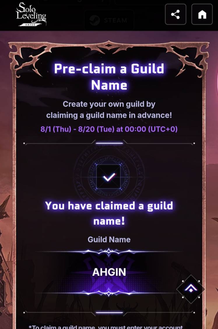 Guild invitation - Solo Leveling:ARISE