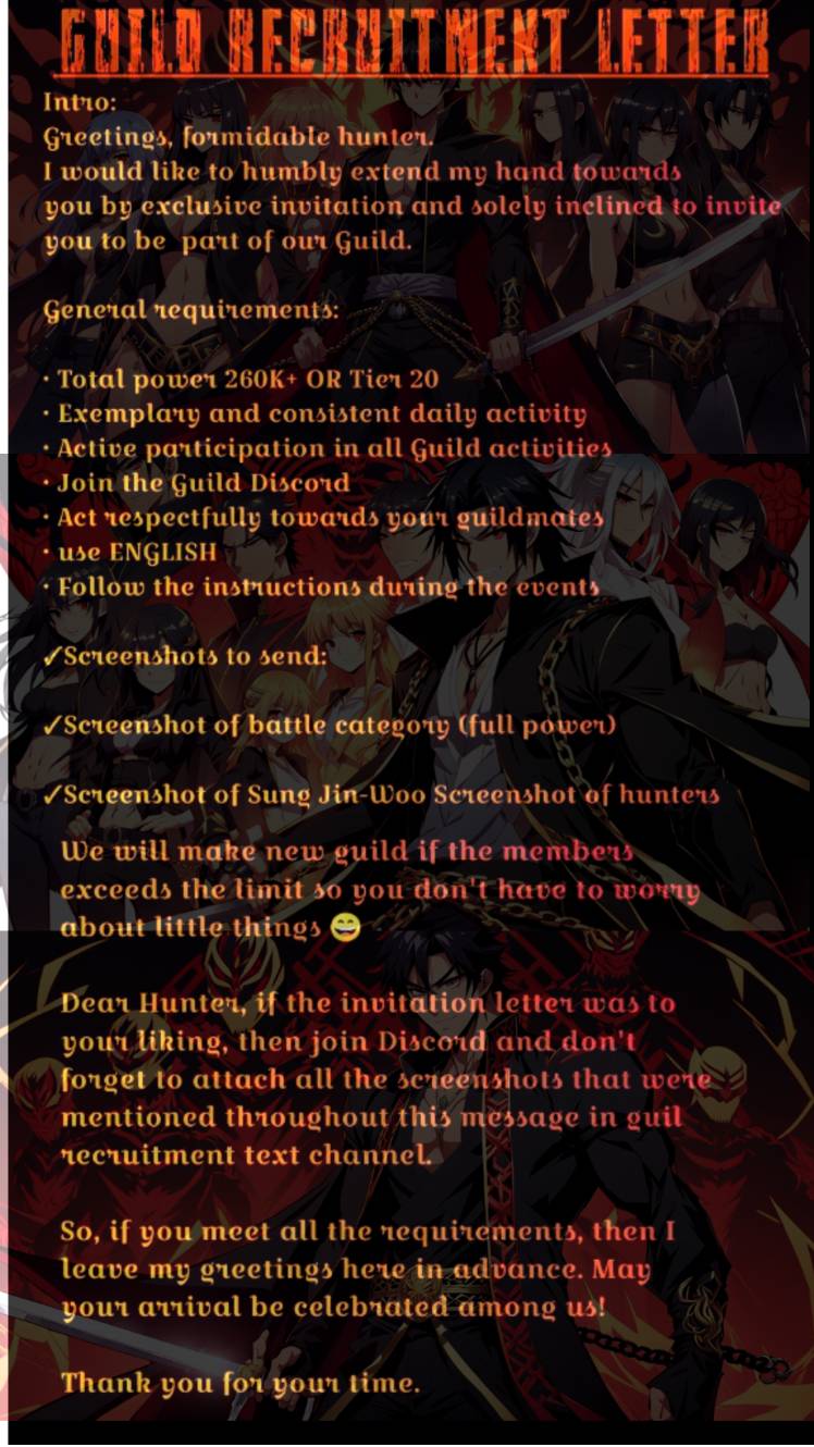 Guild Invitation by REVENGERS ! - Solo Leveling:ARISE