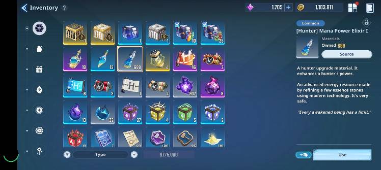 Add Mana power elixir 1 to crafting - Solo Leveling:ARISE