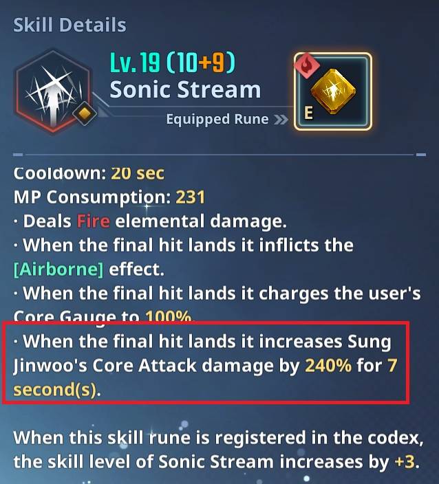 Sonic Explosion core damage increase not working. - Solo Leveling:ARISE