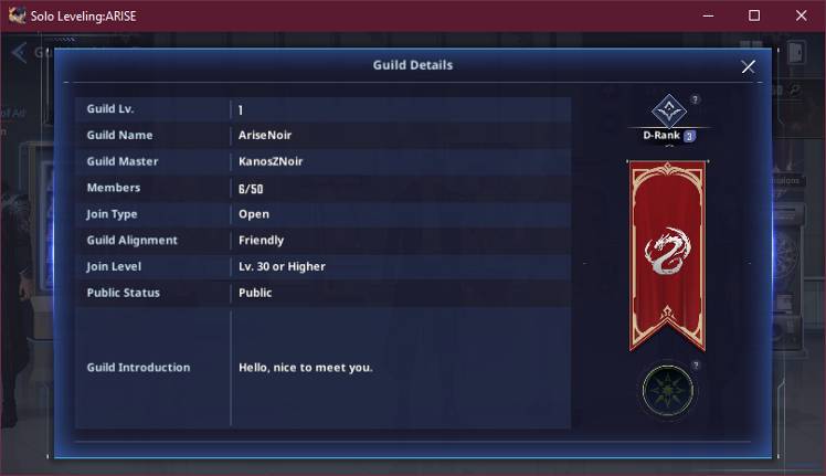 Recruiting Members for Guild! - Solo Leveling:ARISE