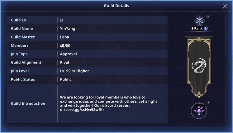 ☯ The YinYang Guild wants YOU! ☯ S-Rank ☯ Level 14 ☯ - Solo Leveling:ARISE