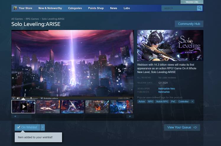 SLA Screenshot on steam - Solo Leveling:ARISE