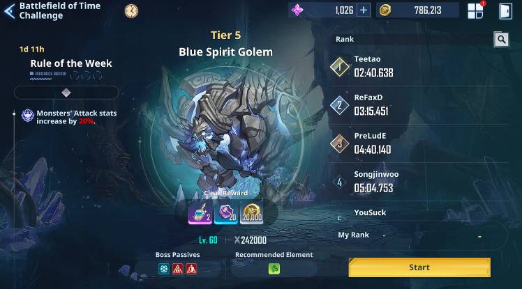 Blue spirit golem legit time ? - Solo Leveling:ARISE
