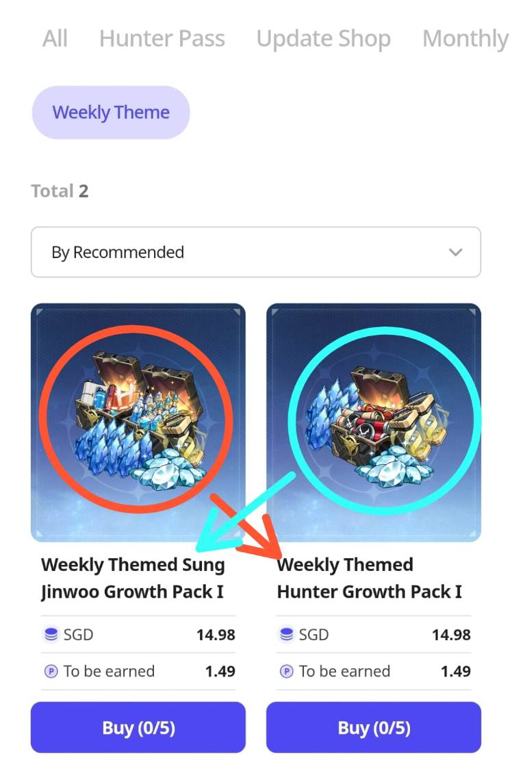 "Weekly Theme" Icon mismatch on online web shop - Solo Leveling:ARISE