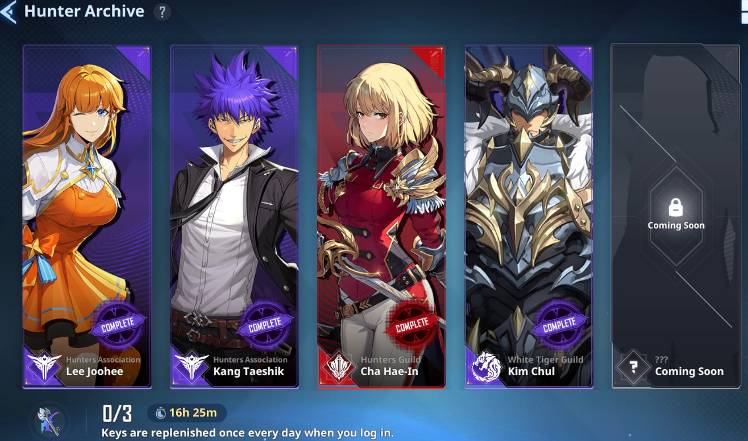 Hunter Archive -> Completed - Solo Leveling:ARISE