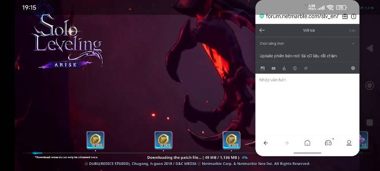 The update is very slow - Solo Leveling:ARISE