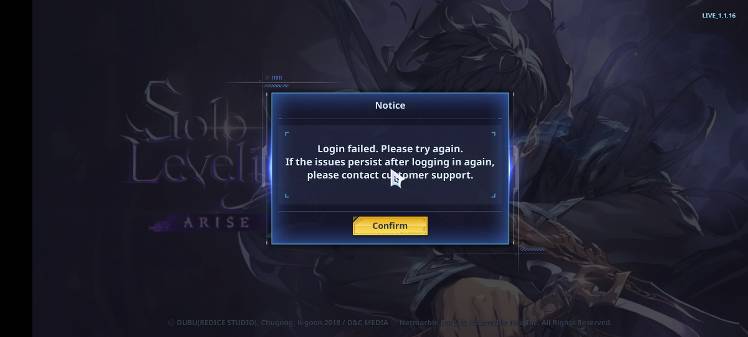 Solo Leveling LOGIN Issue : Android - Solo Leveling:ARISE