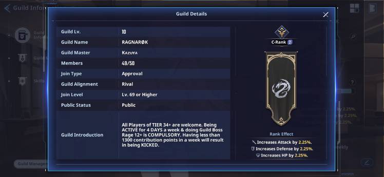 GUILD RECRUITMENT (LEVEL 10) - Solo Leveling:ARISE