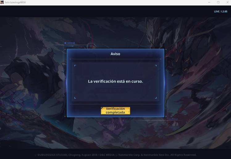 Error en verificar - Solo Leveling:ARISE