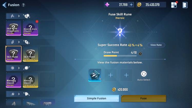 Fuse skill Rune; Draw point Suggestion - Solo Leveling:ARISE