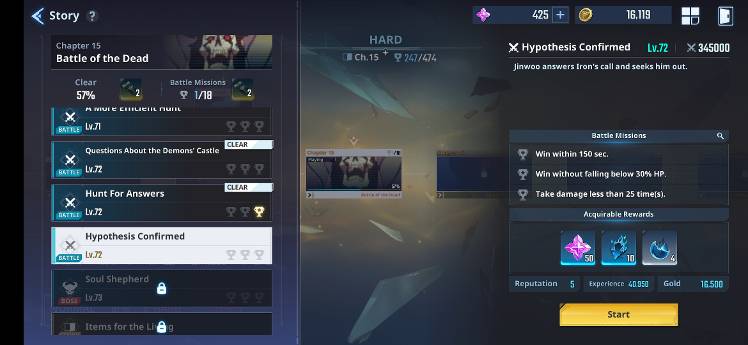 Chpter 15 hard mode - Solo Leveling:ARISE