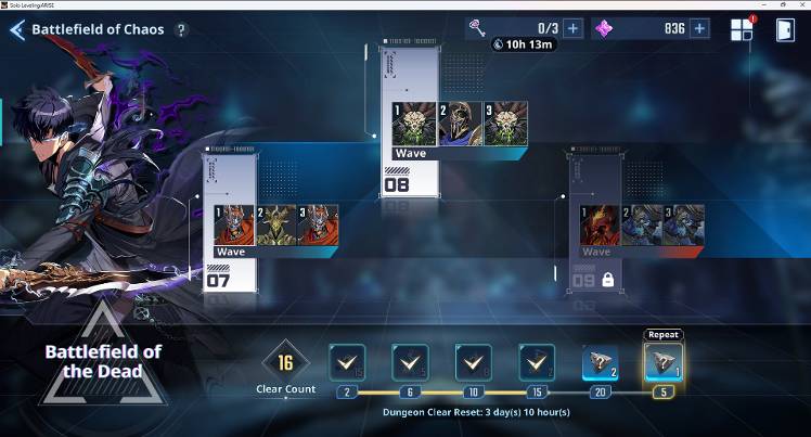 Battlefield of Chaos Clear Count - Solo Leveling:ARISE