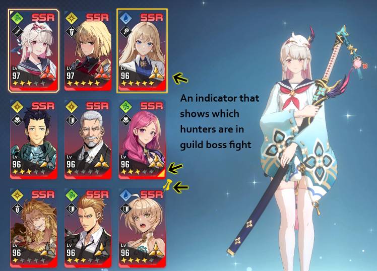 Participant's indicator for Guild boss fight - Solo Leveling:ARISE