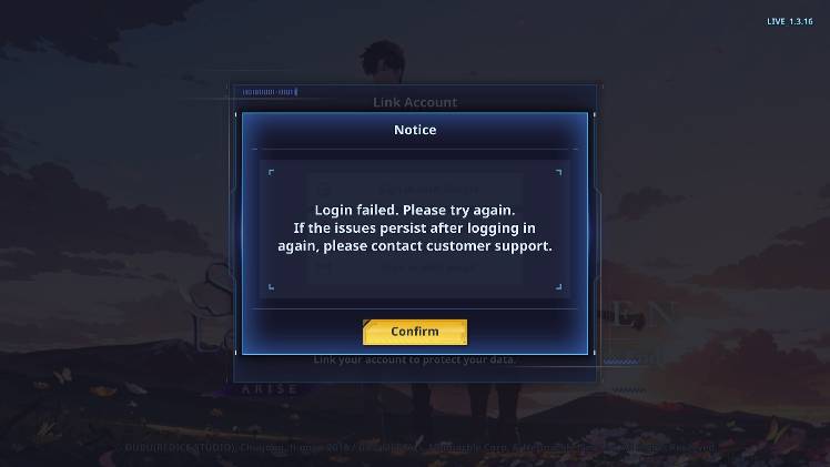 Cant Login - Solo Leveling:ARISE