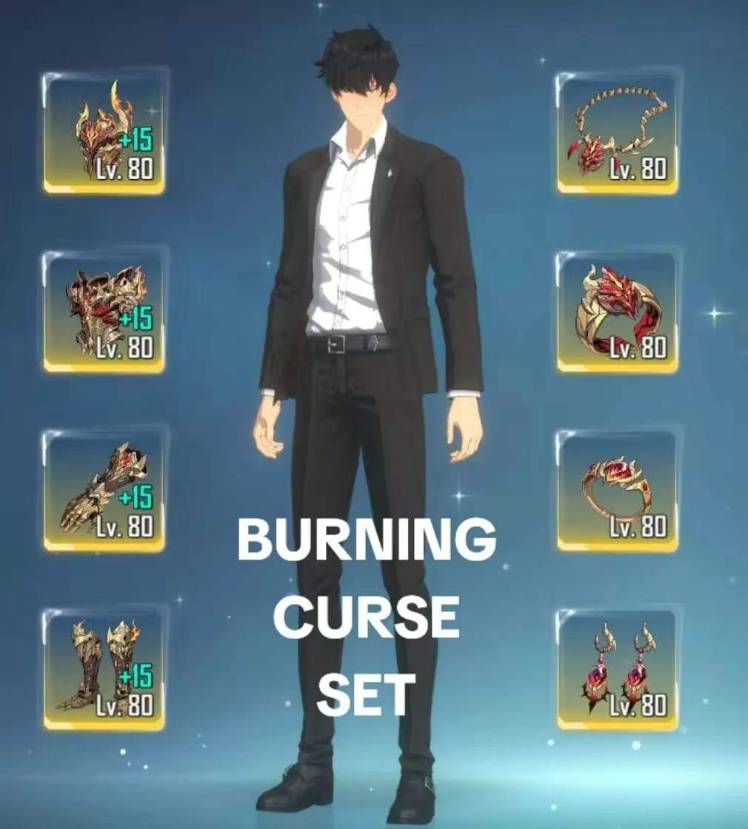 burning curse 80 level set will come soon 👉 - Solo Leveling:ARISE